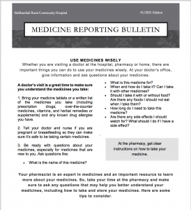Medicine Reporting Bulletin - Siddhasthali Rural Community Hospital